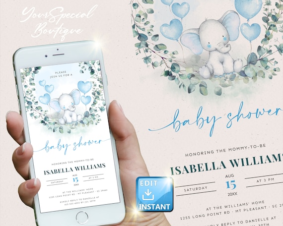 Baby Shower Digital Invitationbaby Shower Evite E - Etsy