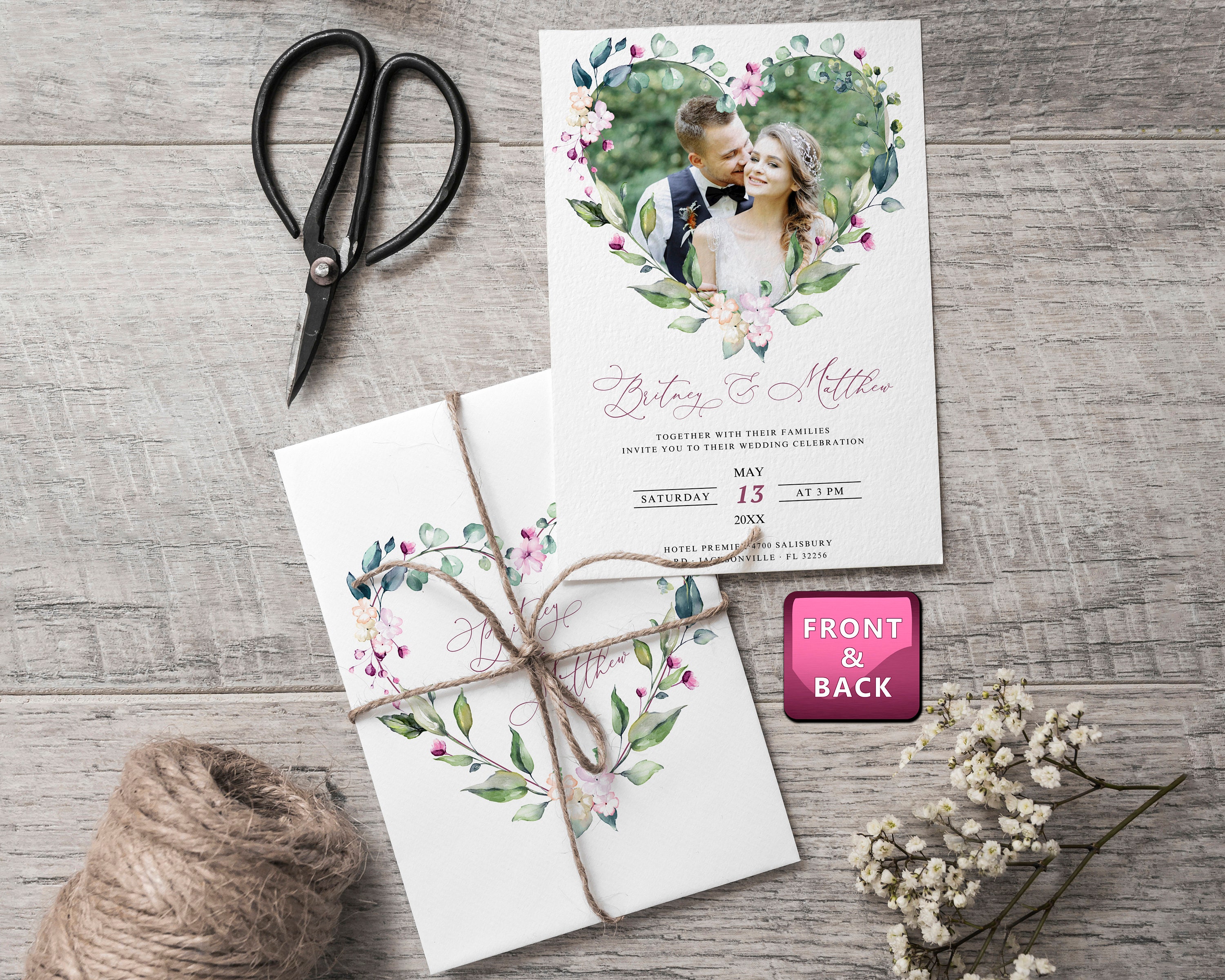 Picture Wedding Invitation Photo Wedding Invitation Template | Etsy