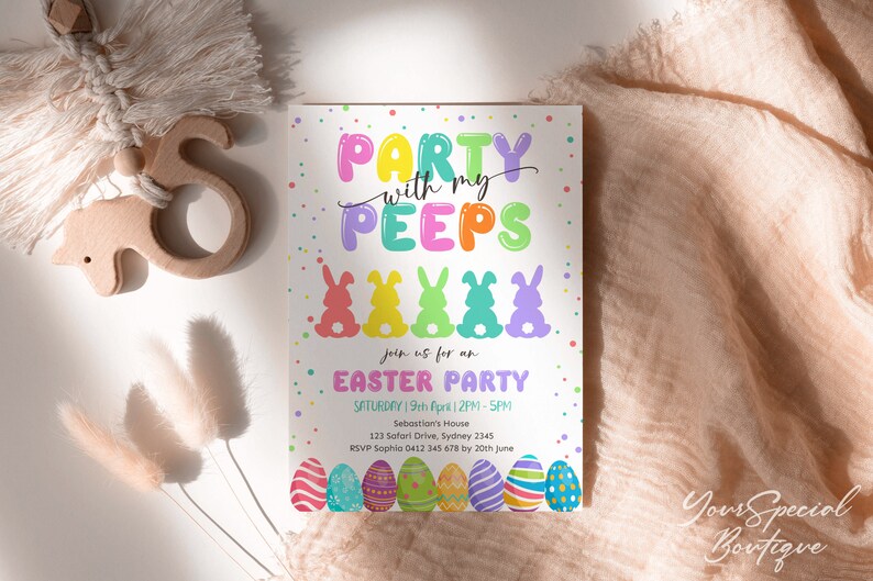 Editable Easter Party Invitation - INSTANT DOWNLOAD - DIY - Easter ...
