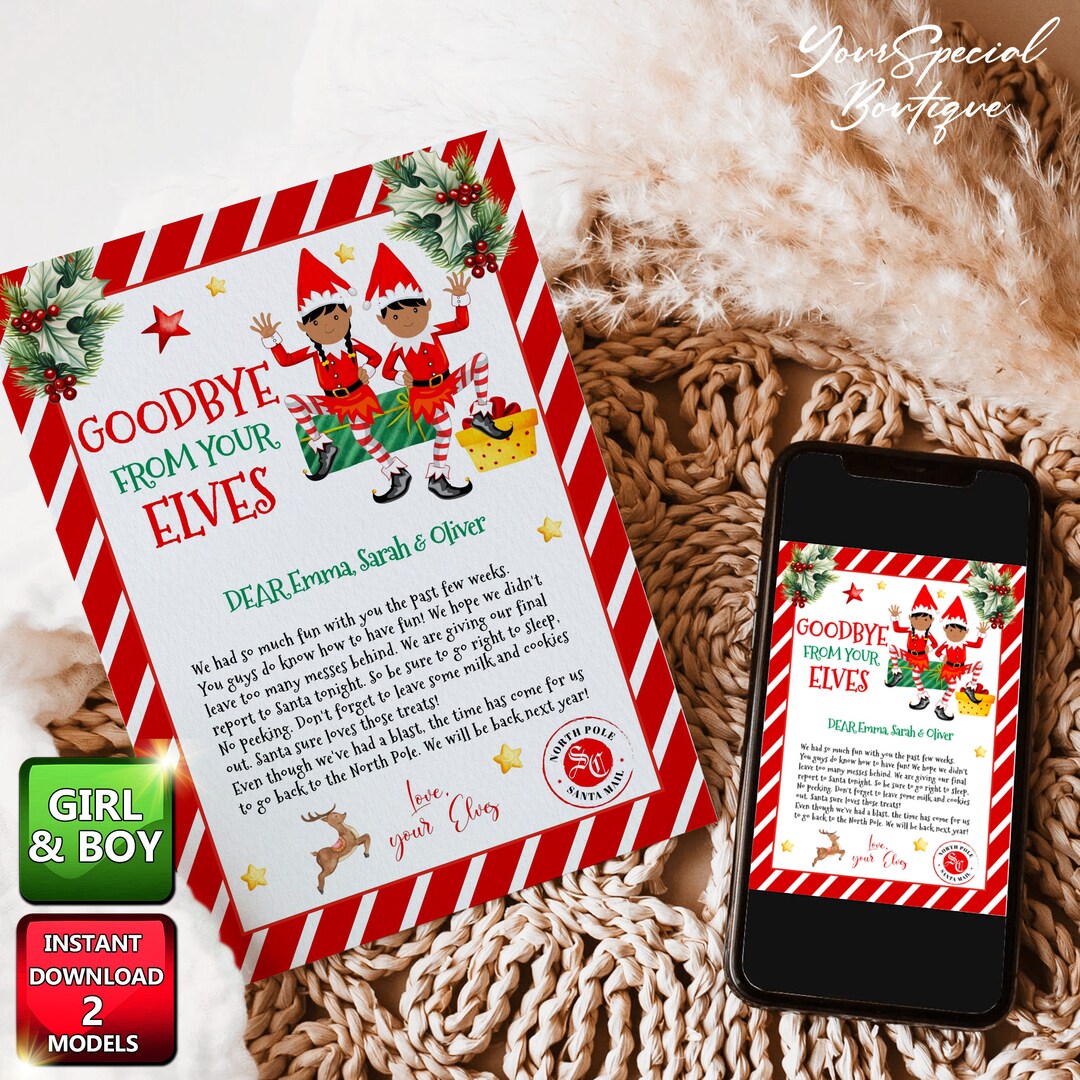 Editable Elf Goodbye Letter Editable Elf Printables, Elf Farewell ...