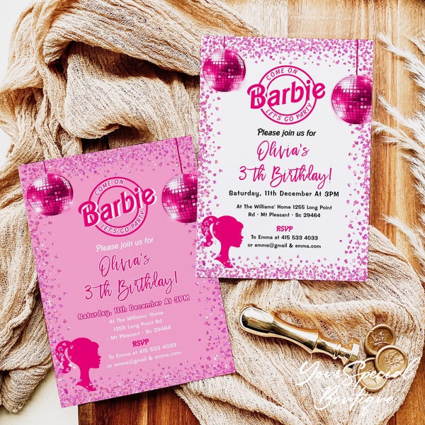 Barbie Invitation - Etsy