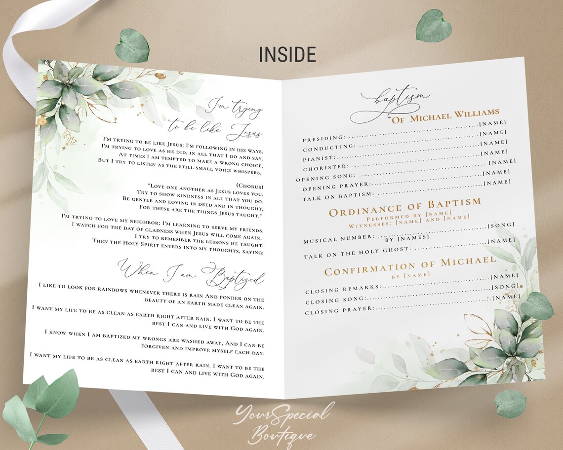 Baptism Program Lds Boy, LDS Baptism Program, Baptism Program Boy . LDS ...