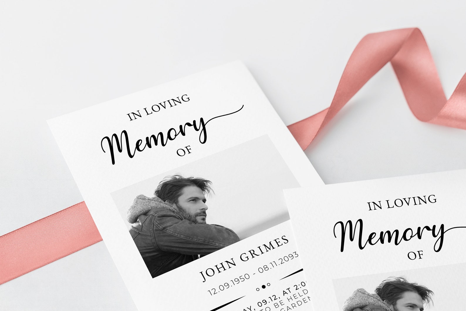 Invitación funeraria Plantilla de anuncio funerario Tarjeta | Etsy España