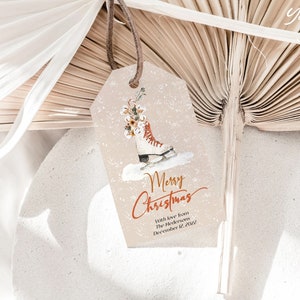 Christmas Gift Tag Printable Template, Square Holiday Gift Tag Round ...