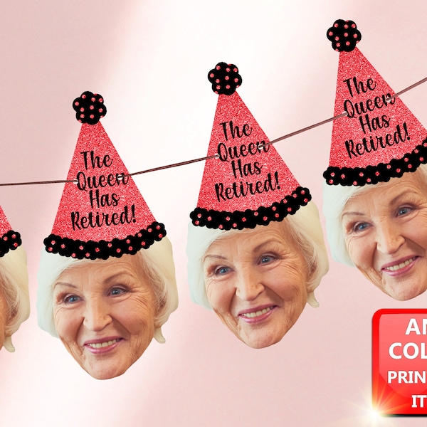 Retirement Face Garland - Etsy