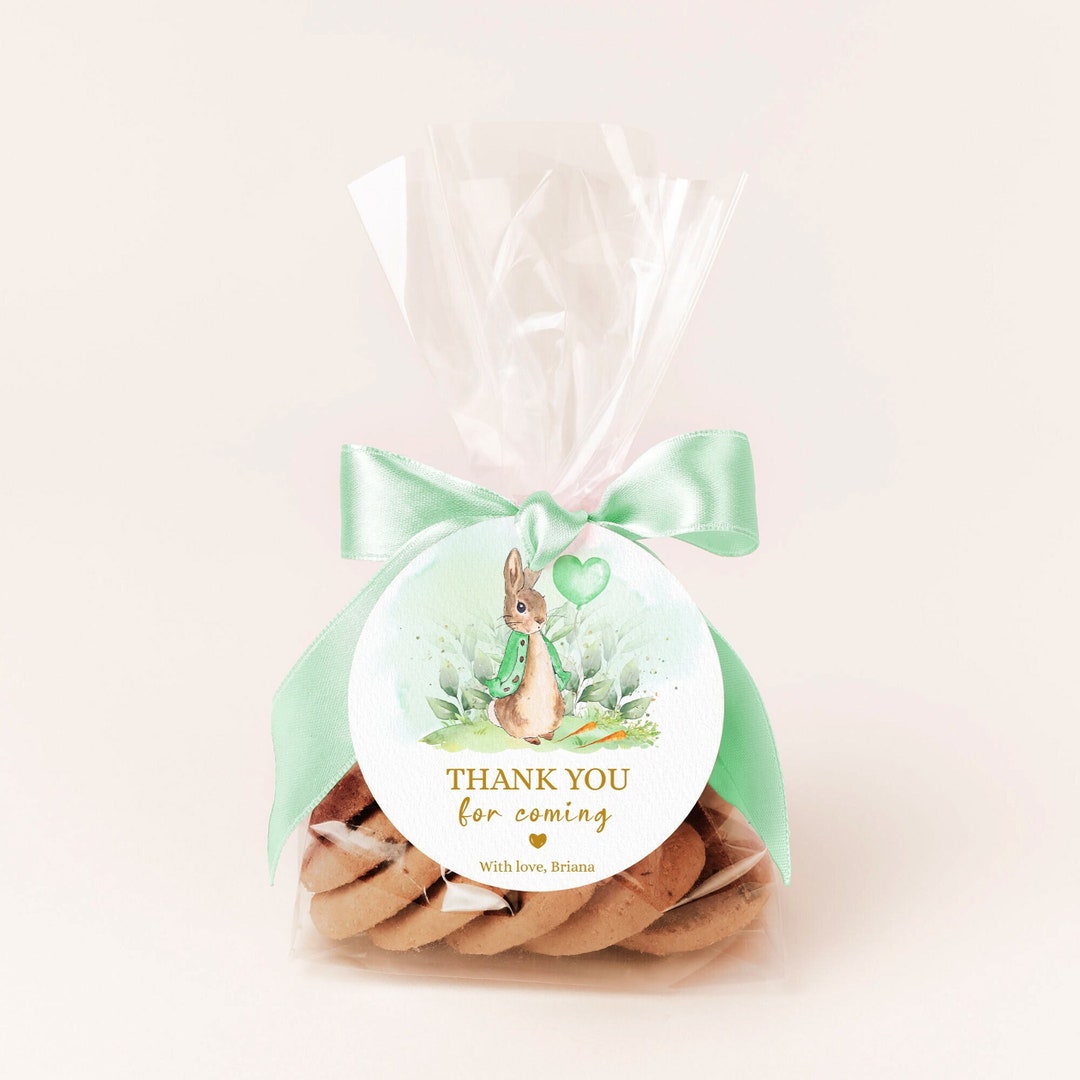 Peter Rabbit Gift Tag, EDITABLE Thank You for Coming to Favor Tag ...