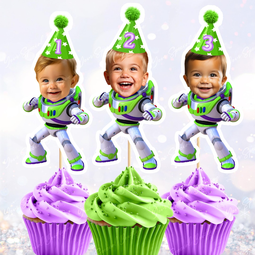 Buzz Lightyear Personalized Face Cupcake Toppers Face Cupcake Toppers ...