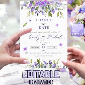 Change the Date Template, Change the Date Wedding Invitation, Change ...