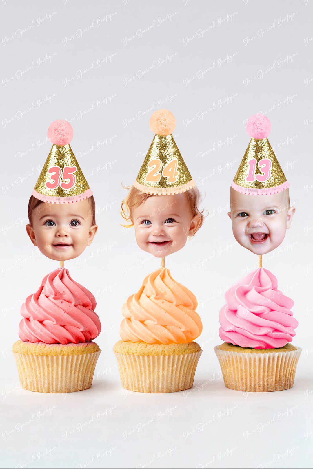 Custom Personalized Cupcake Photo Toppers Digital File, Face Topper ...