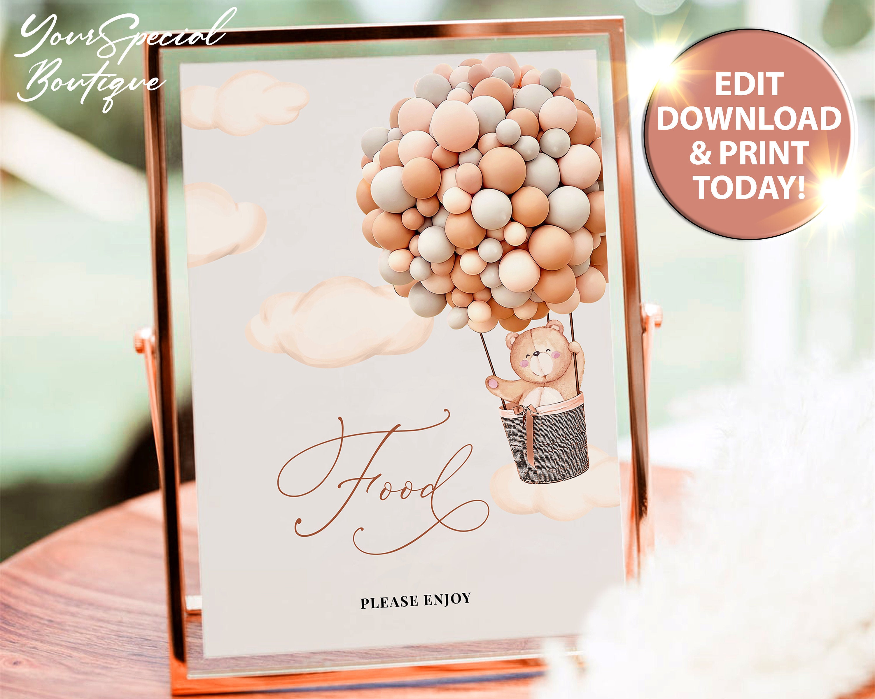 Baby Shower Sign Food, Taste the Baby Food Sign, Food Sign Printable ...