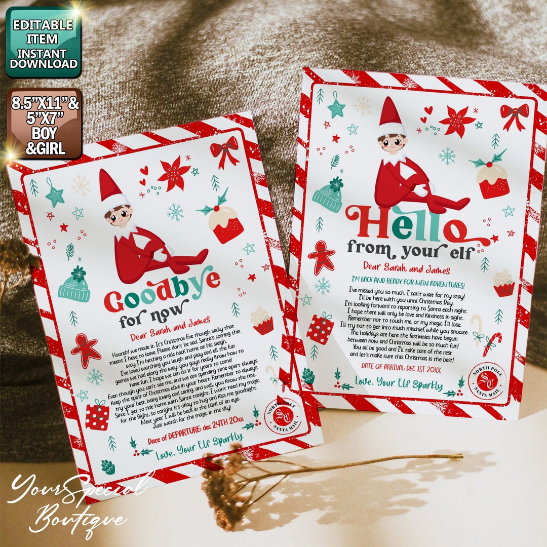 Elf Hello Letter, Greetings From Elf, Elf I'm Back ,elf Arrival ,elf ...