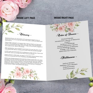 Funeral Program Template, Editable Template, Funeral Program Instant ...