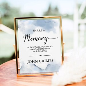 Share a Memory Sign & Cards, Photo Share A Memory Set Template ...