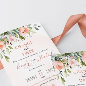 Change the Date Wedding Invitation, Change the Date Cards, Change the ...