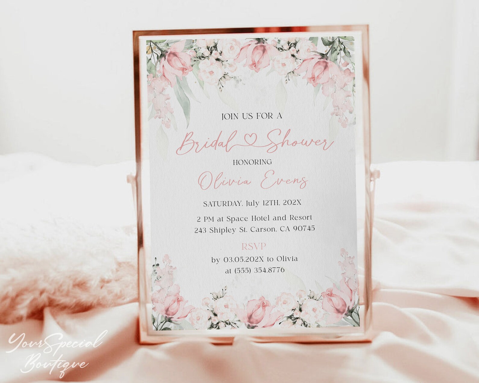 Bush Bridal Shower Invitation Modern Bridal Shower Invite - Etsy