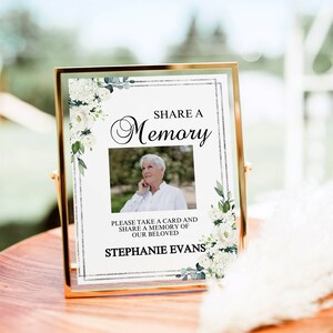 Share a Memory Sign & Card Printable, Share a Memory Card Funeral ...