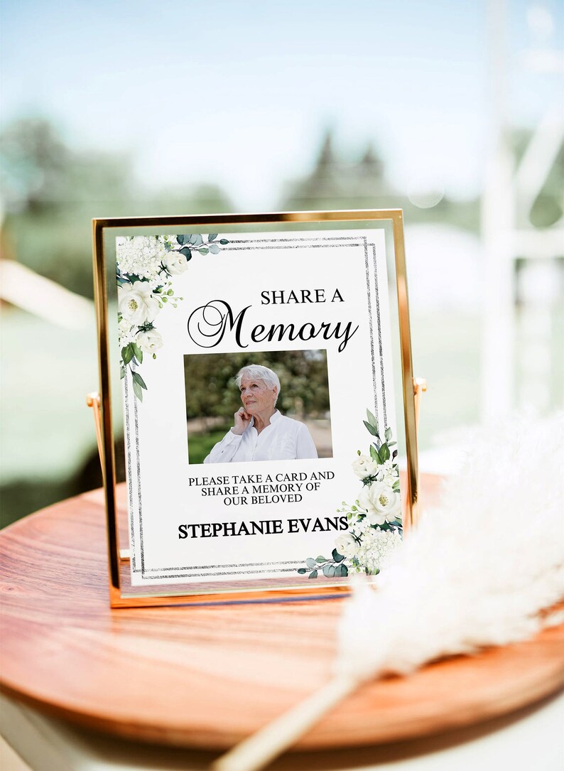 Share a Memory Sign & Card Printable Share a Memory Card - Etsy