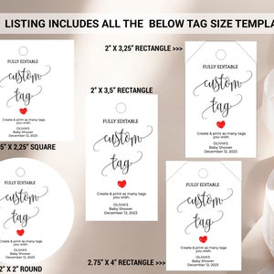 Christmas Gift Tag Printable Template, Square Holiday Gift Tag Round ...