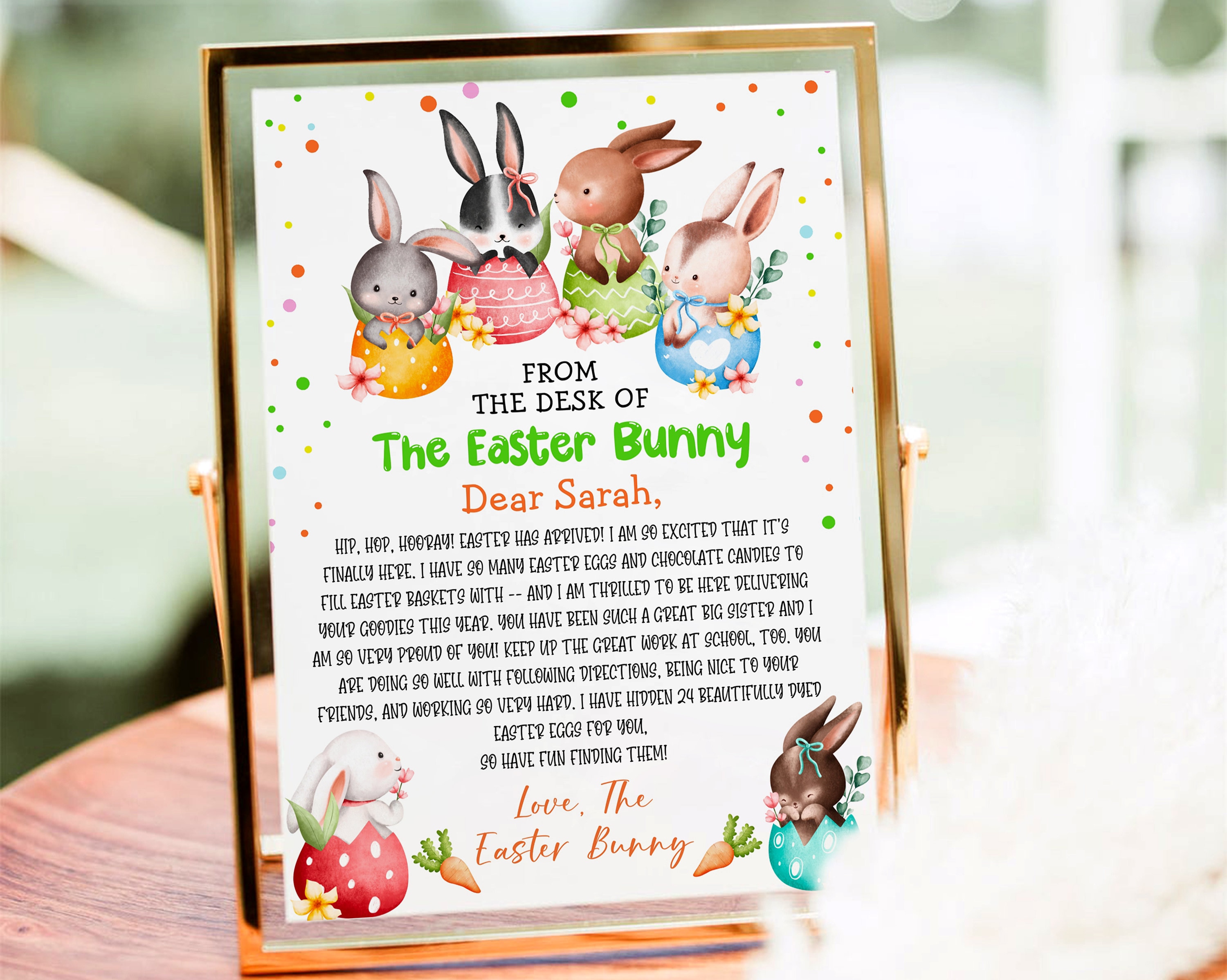 Easter Bunny Letter Template Letter From the Easter Bunny - Etsy
