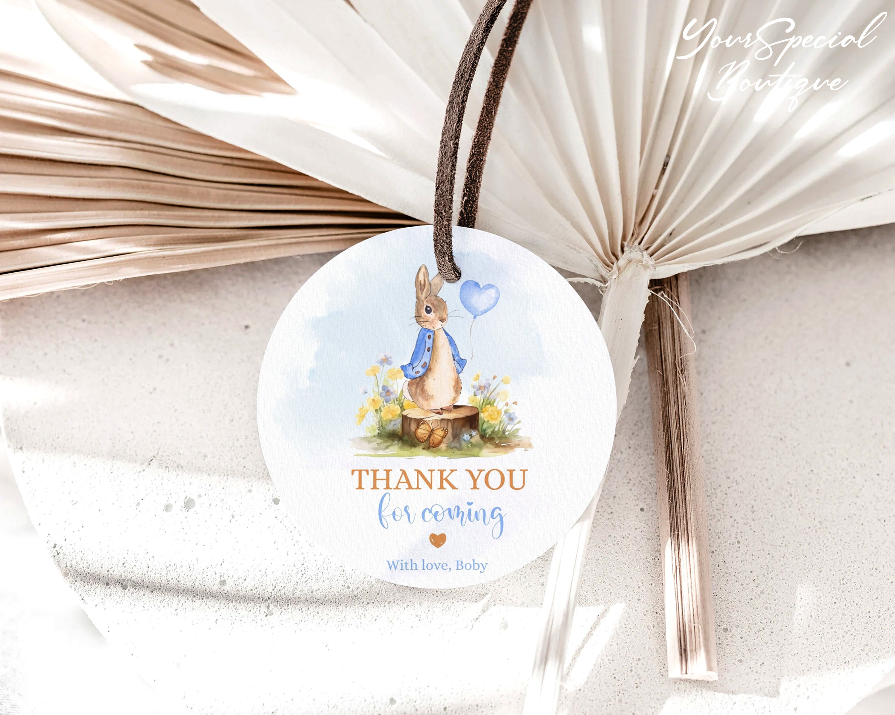 Printable Peter Rabbit Gift Tag, EDITABLE Thank You for Coming Favor ...
