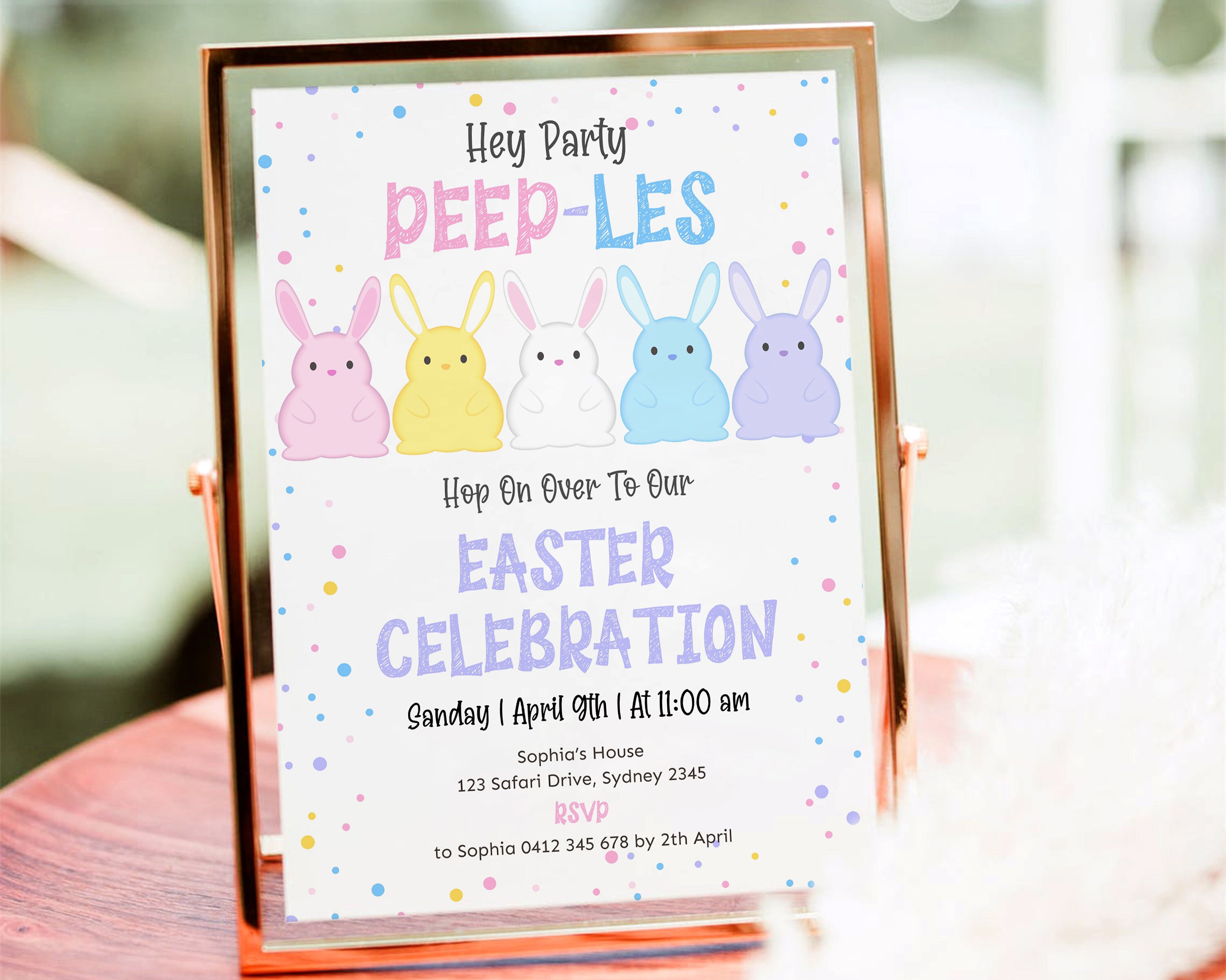 Party With My Peeps Editable Easter Egg Hunt Invitation - Etsy