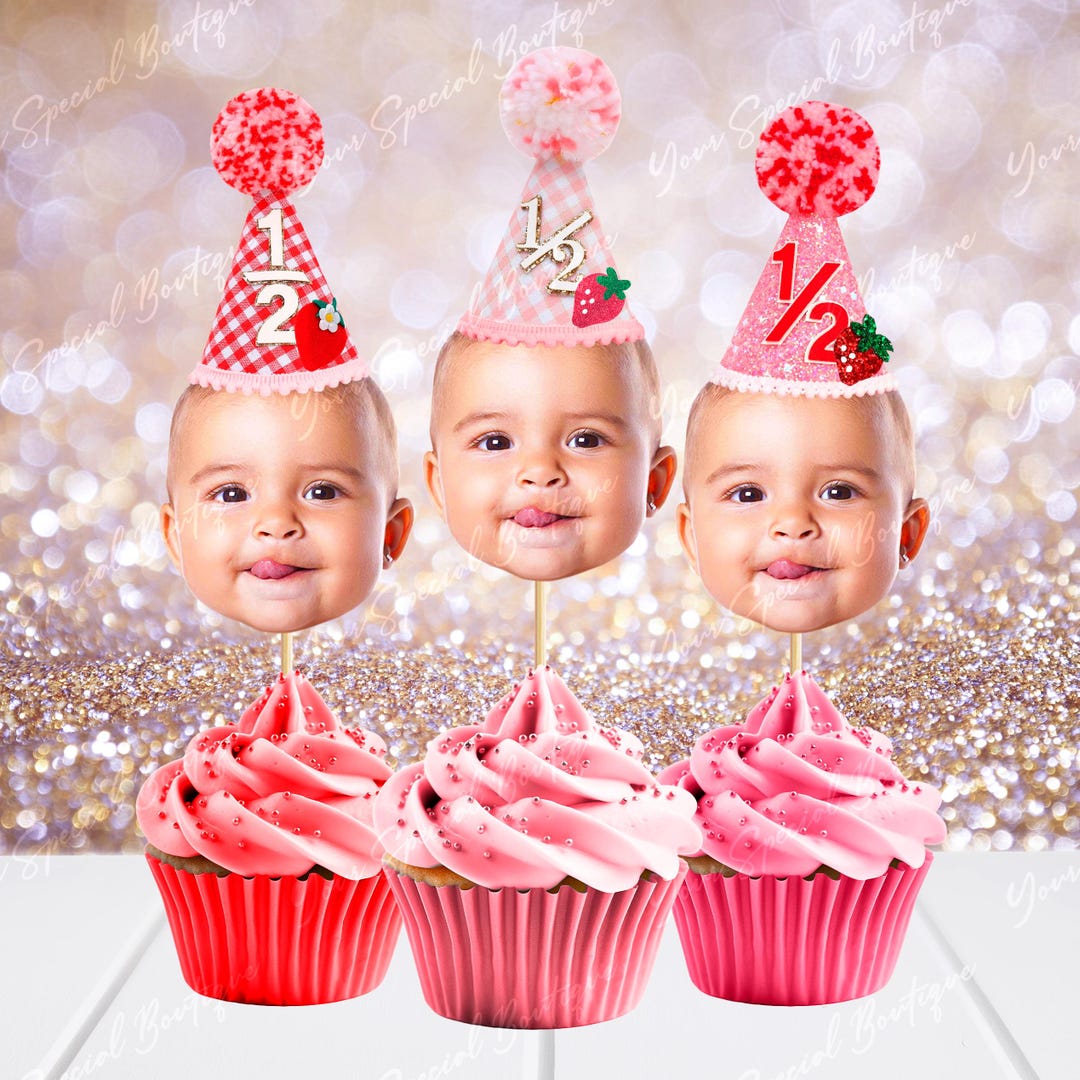 Half Birthday Girl Cupcake Toppers, Cupcake Toppers 6 Months Birthday 1 ...