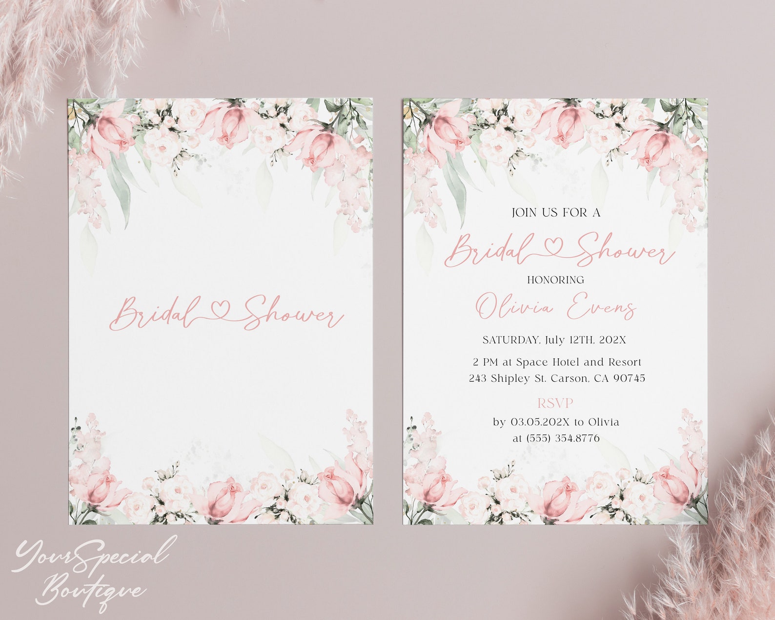 Bush Bridal Shower Invitation Modern Bridal Shower Invite - Etsy