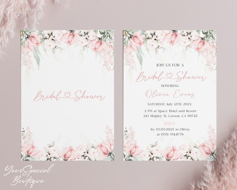 Bush Bridal Shower Invitation Modern Bridal Shower Invite - Etsy