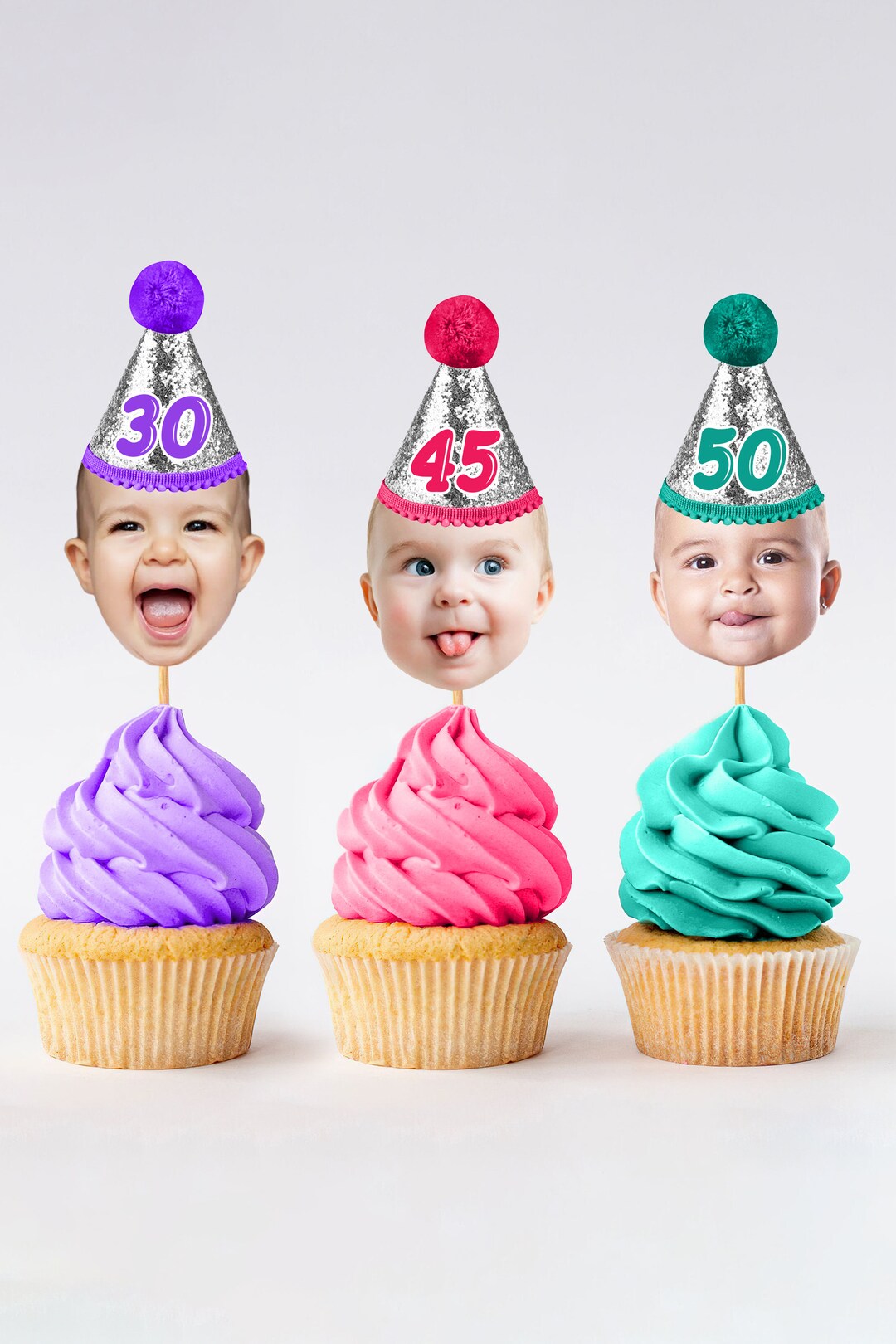 Custom Personalized Cupcake Photo Toppers Digital File, Face Topper ...