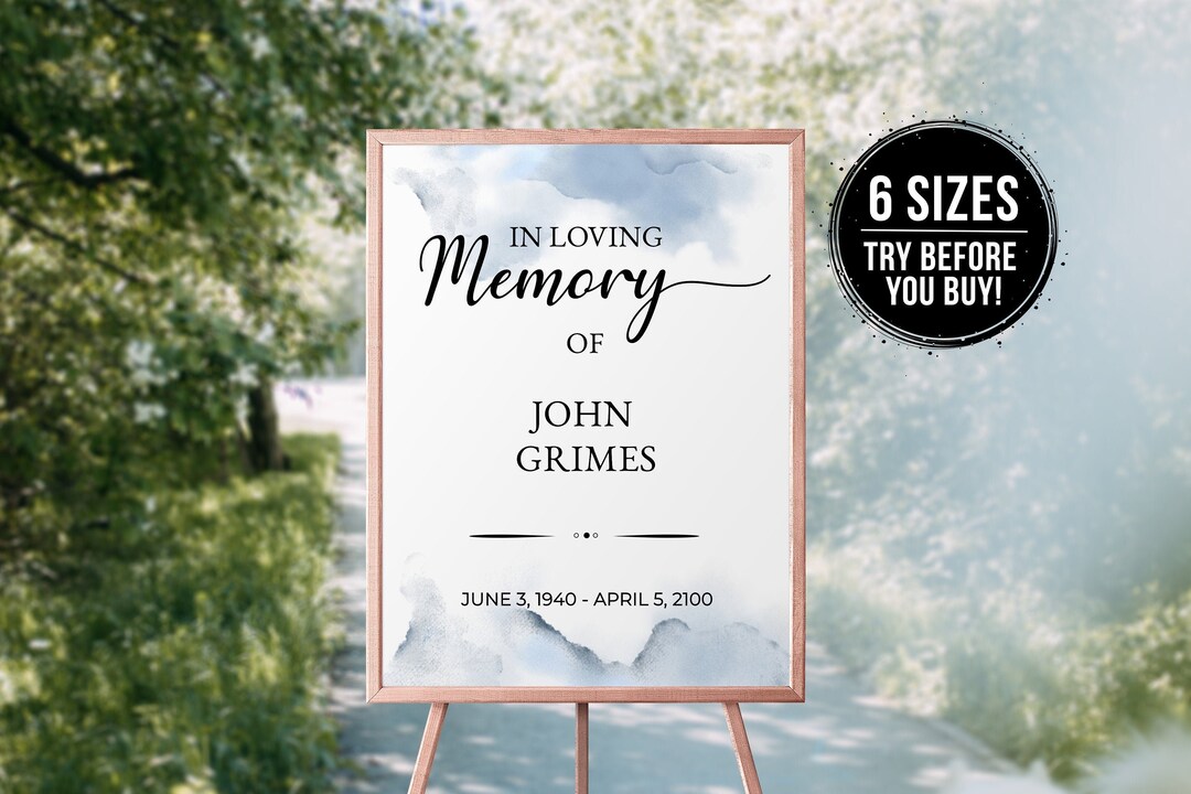 Memorial Sign, Funeral Sign in Template, Memorial Sign for Funeral ...
