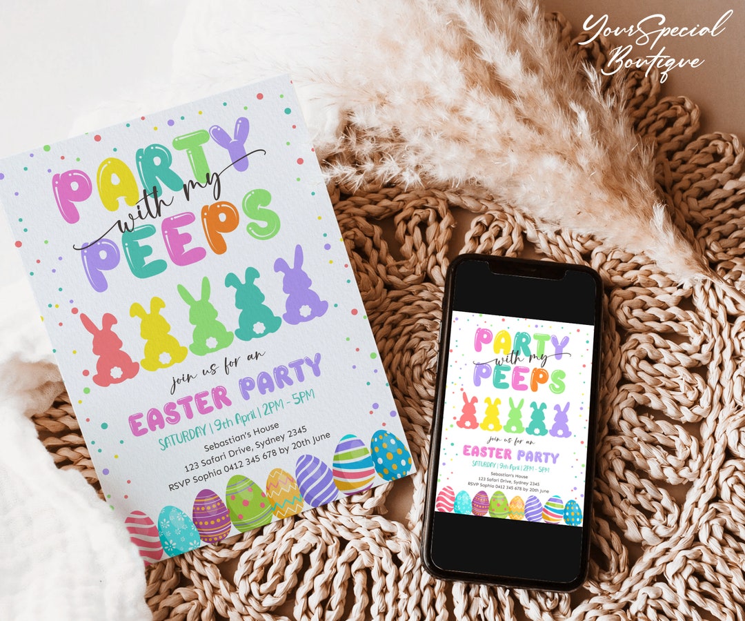 Editable Easter Party Invitation - INSTANT DOWNLOAD - DIY - Easter ...