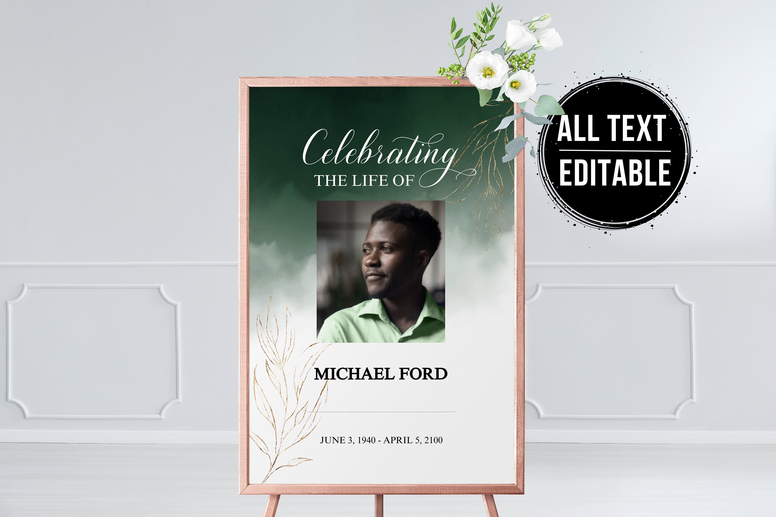 Memorial Sign Celebration of Life Funeral Sign Menfuneral - Etsy