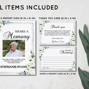 Share a Memory Sign & Card Printable, Share a Memory Card Funeral ...