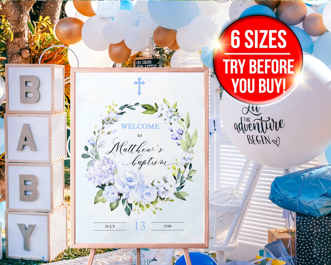 Baptism Sign Boy Baptism Welcome Sign Girl Baptism Welcome - Etsy