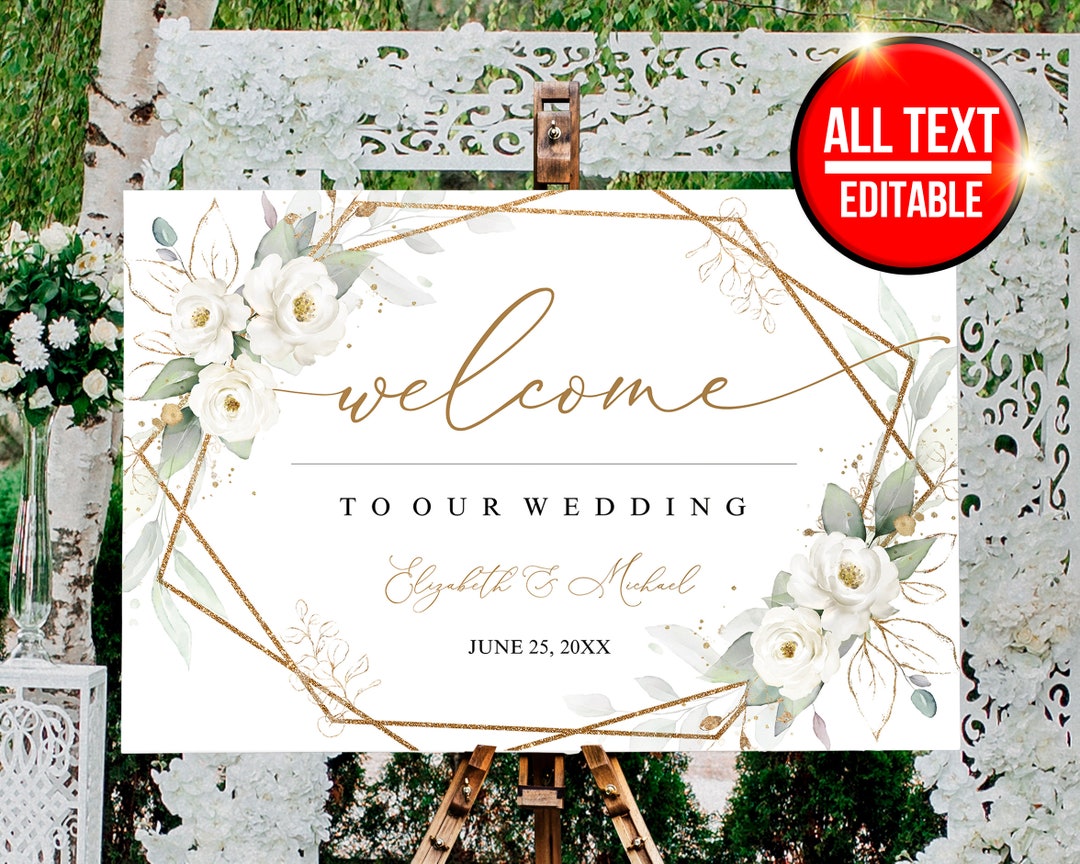 Wedding Welcome Sign Custom, Wedding Welcome Sign Simple, Wedding ...