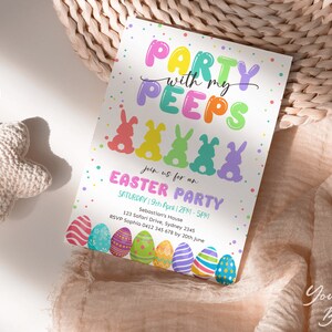 Editable Easter Party Invitation - INSTANT DOWNLOAD - DIY - Easter ...