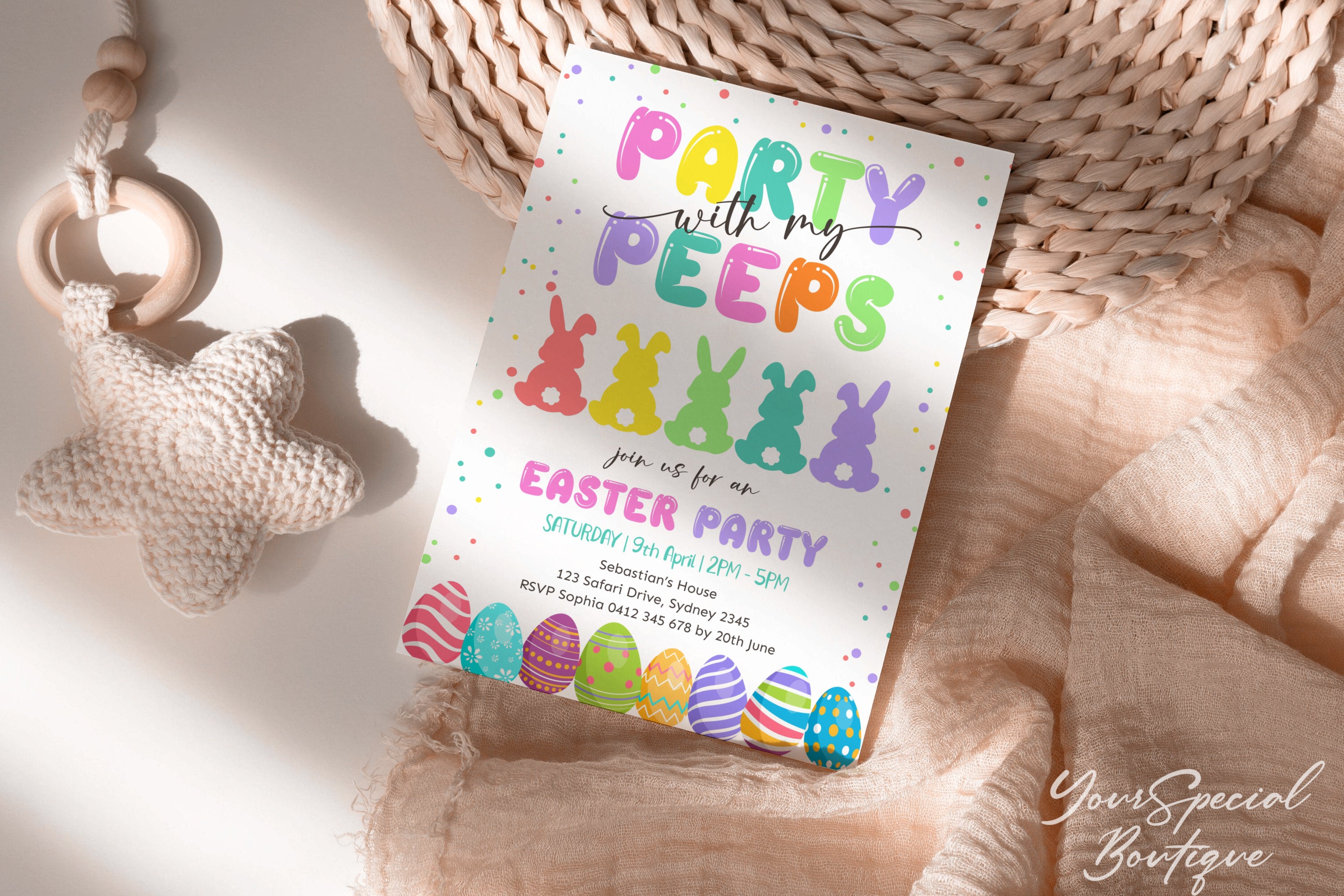 Editable Easter Party Invitation - INSTANT DOWNLOAD - DIY - Easter ...