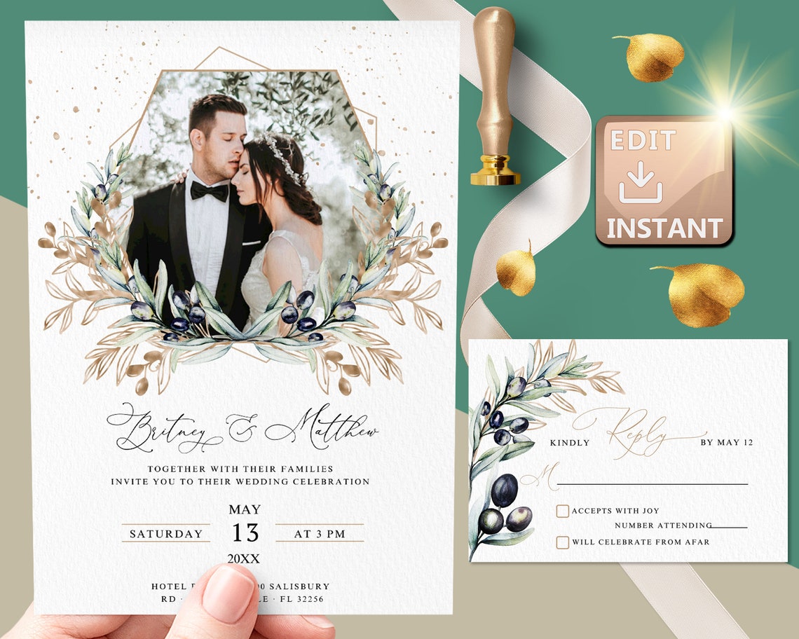 Wedding Invitation With Photo, Wedding Invite Template Download ...