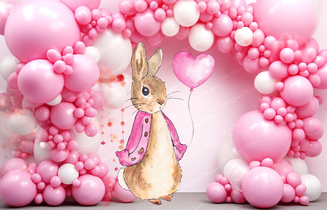Peter Rabbit Cutout, Backdrop Big Decor, Pink GIRL Bunny Theme Party ...