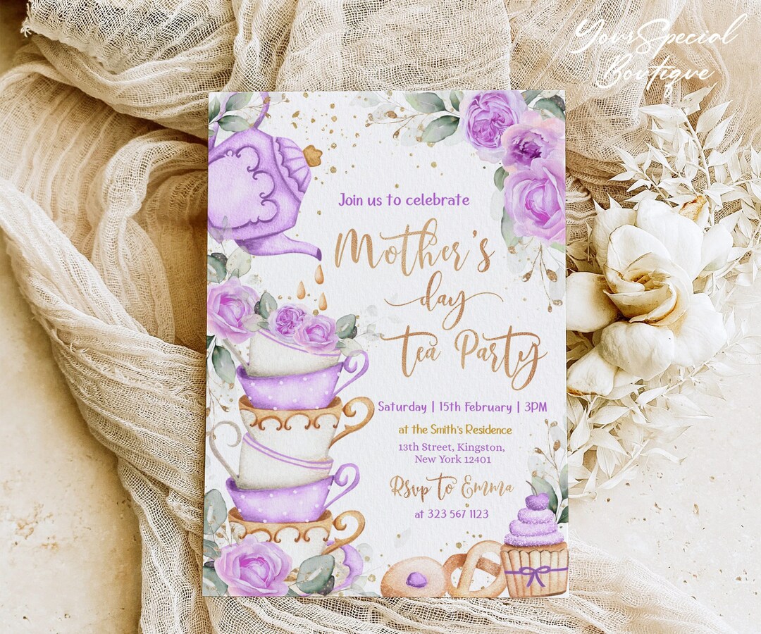 Mothers Day Tea Party Invitation Mother's Day Brunch Invite Mommy and ...