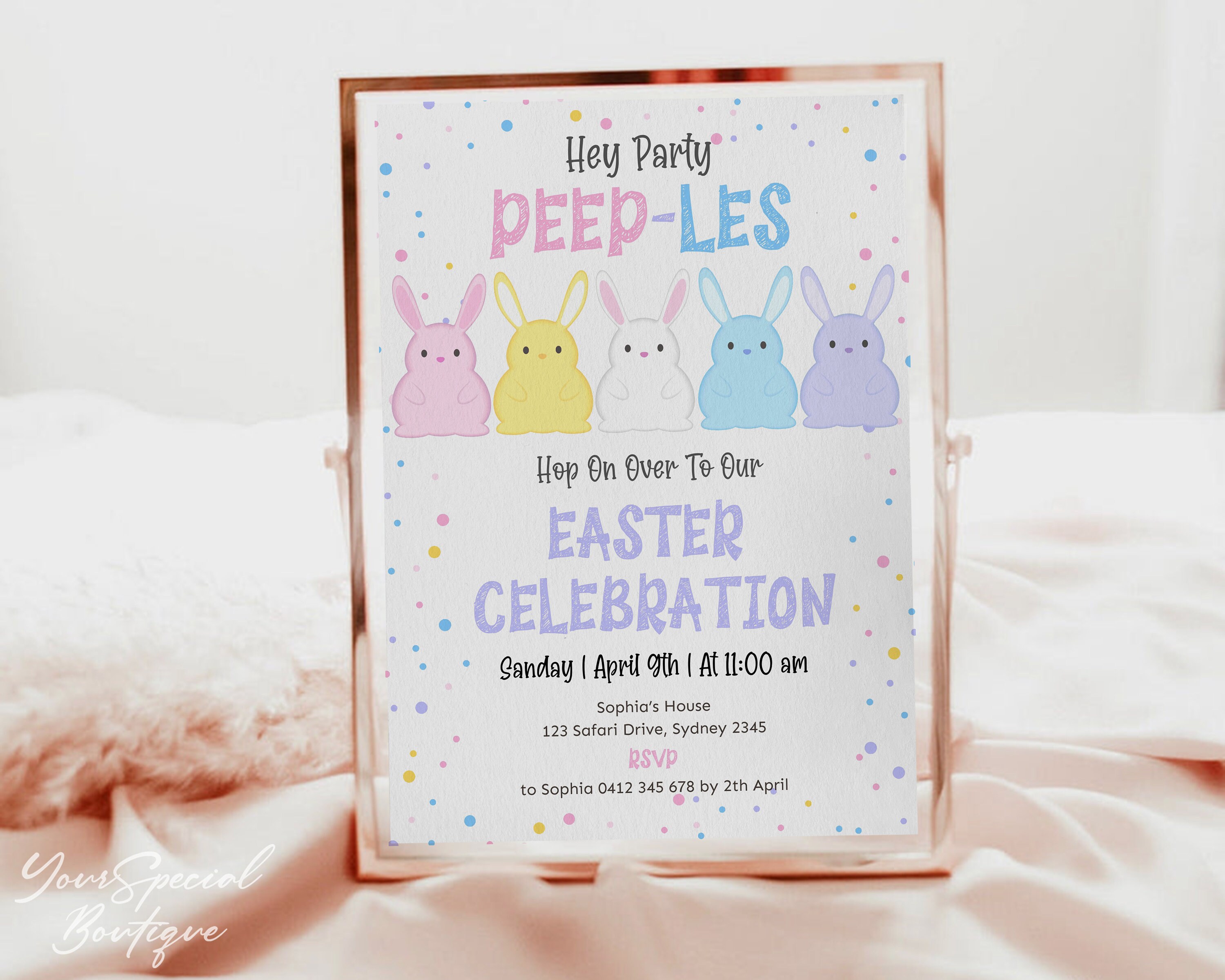 Party With My Peeps Editable Easter Egg Hunt Invitation - Etsy