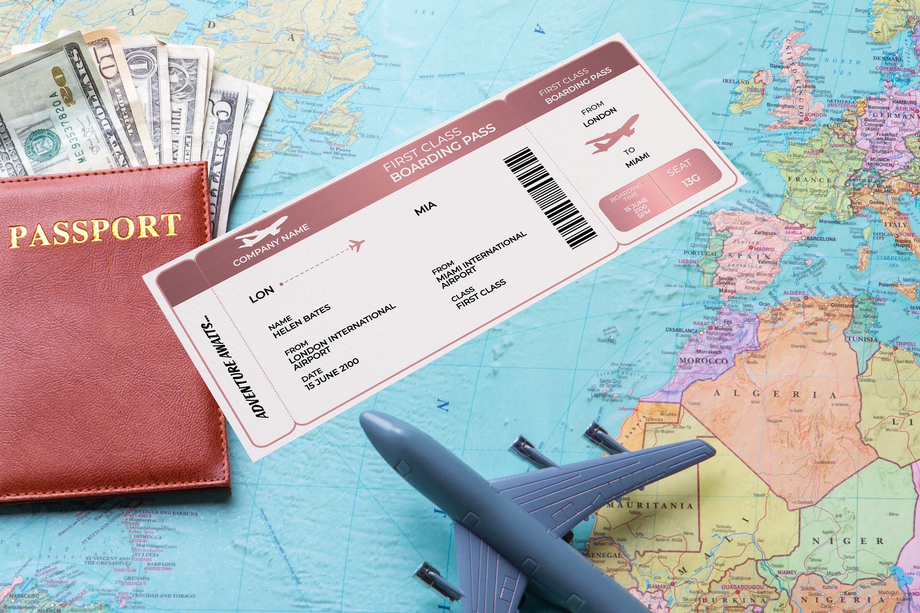 Boarding Pass Template Boarding Pass Gift Boarding Pass Gift - Etsy