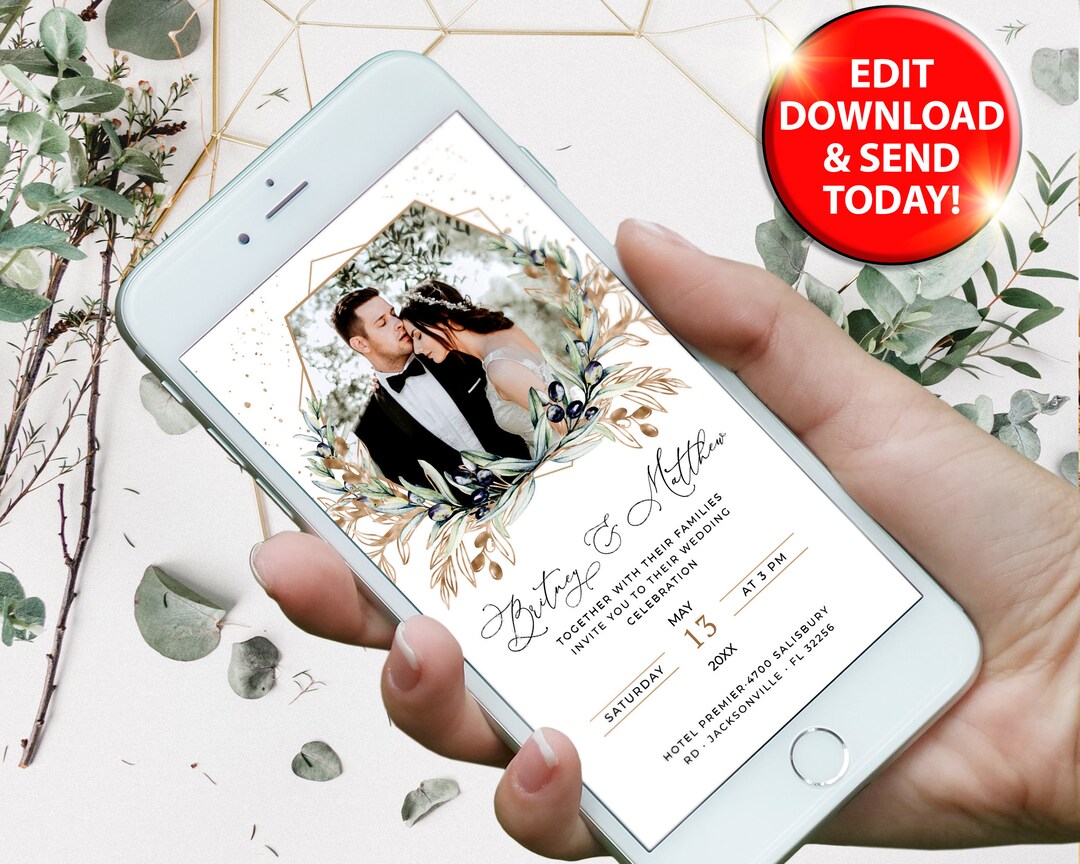 IPhone Wedding Evite Template, Smartphone Electronic Invitation ...