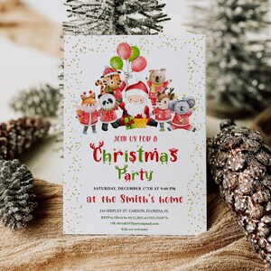 Cute Kids Christmas Party Invitation, Christmas Party Invite Christmas ...