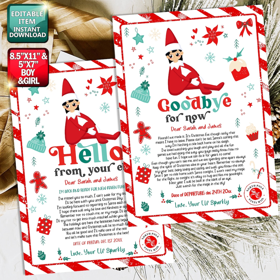 EDITABLE Elf Hello Letter, Greetings From Elf, Elf I'm Back Elf Arrival ...