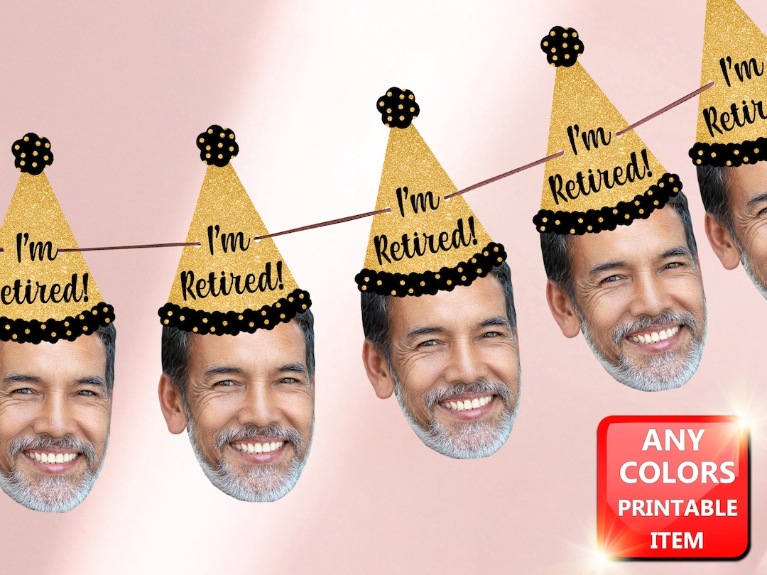 Retirement Hat, Face on a Stick, Head on A Stick, Big Head Cutout ...