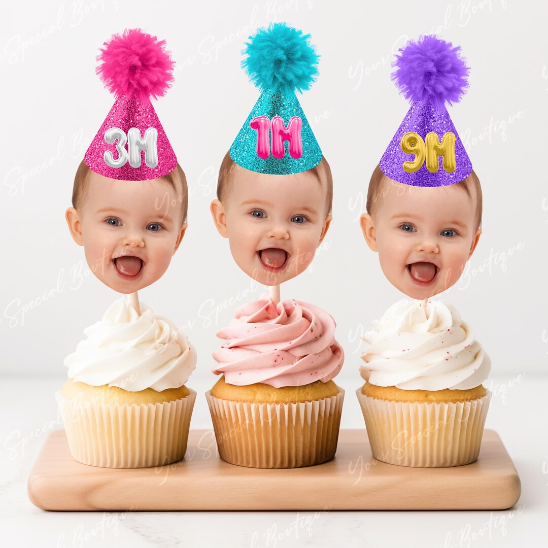 Custom Personalized Cupcake Photo Toppers Digital File, Face Topper ...