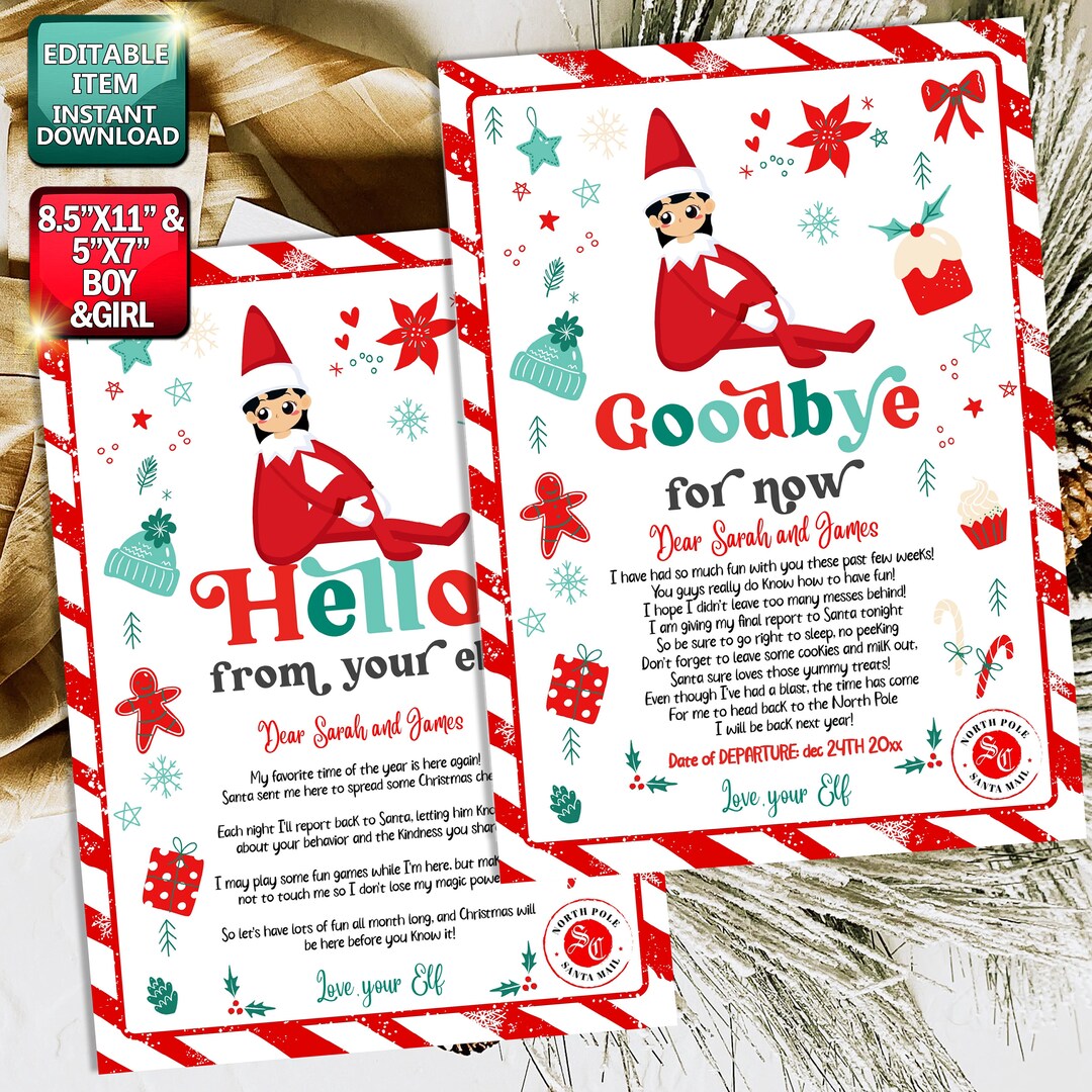 EDITABLE Elf Hello Letter, Greetings From Elf, Elf Letter Im Back, Elf ...