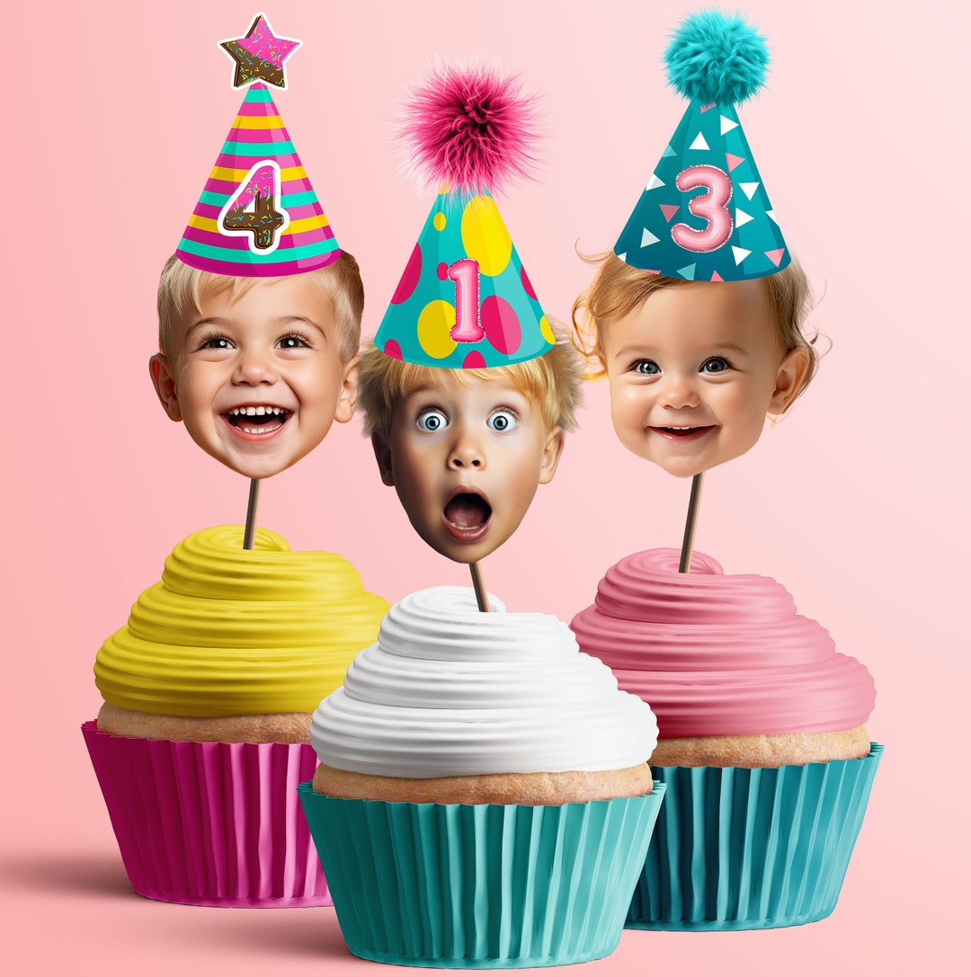 Cute Face Cupcake Toppers, 1st Birthday Cupcake Toppers 2nd 3rd 4th ...