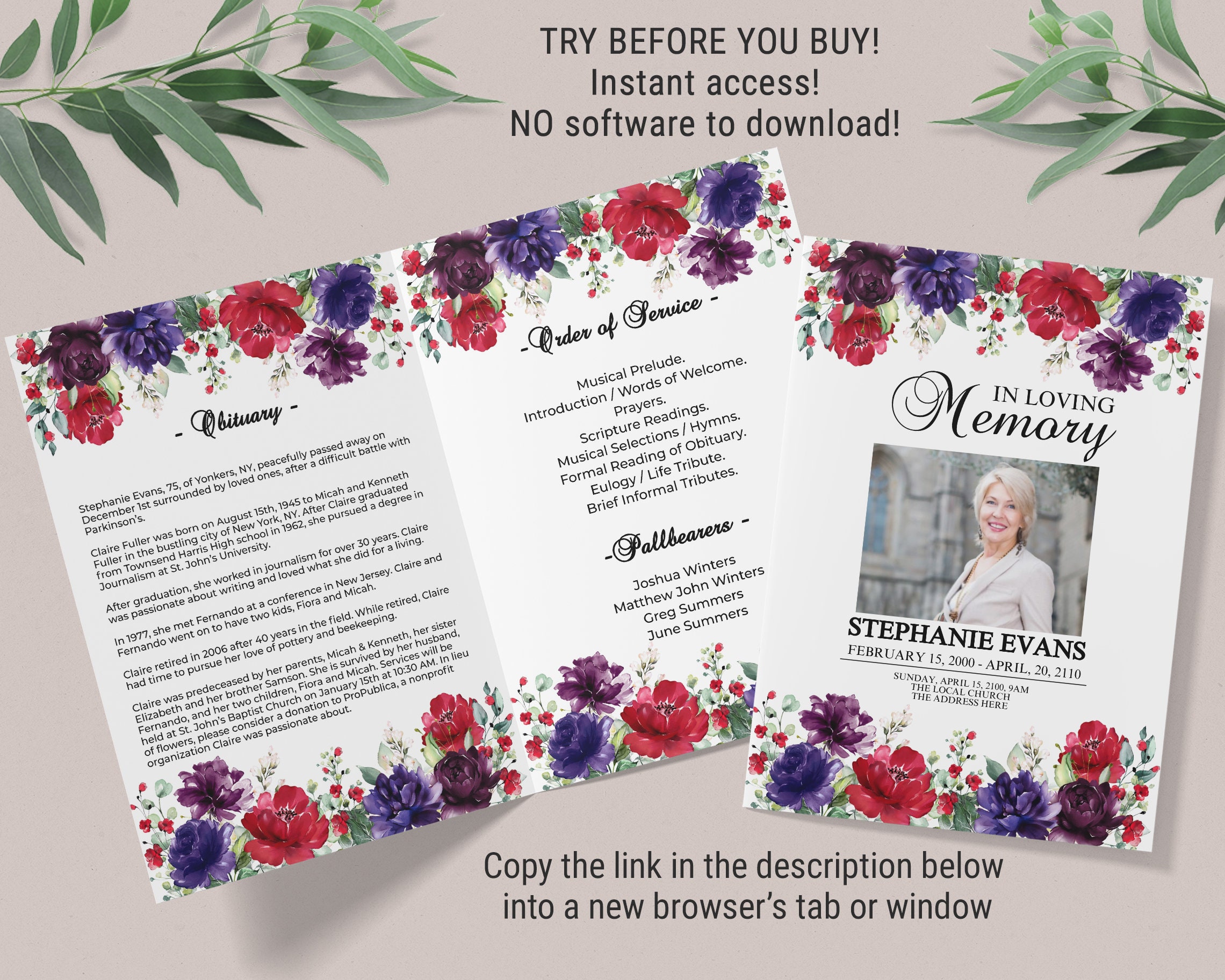 Funeral Bundle Set, Memorial Sign, Funeral Sign in Template, Memorial ...